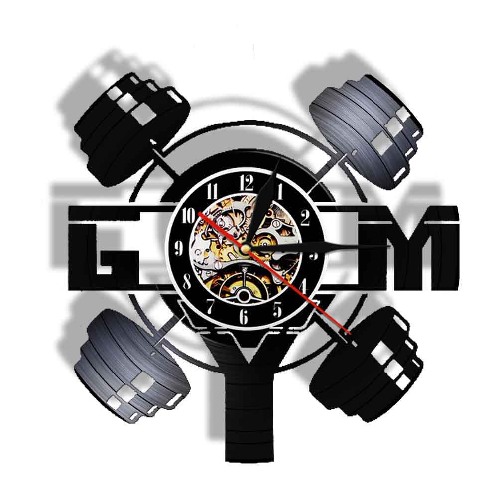 GYM Weightlifting Fitness Wall Clock with LED Back... – Grandado