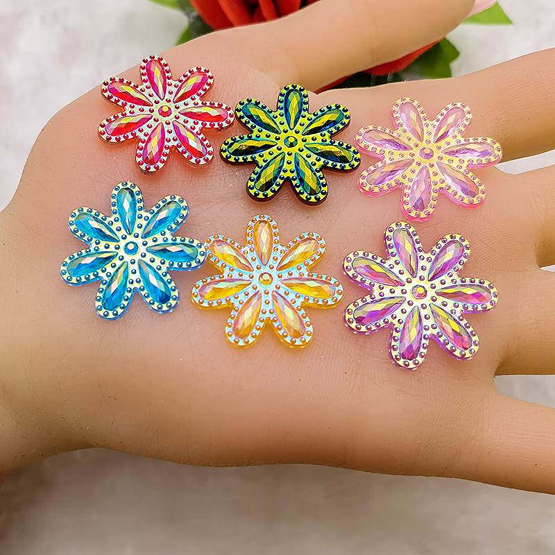 30PCS 25mm AB Acrylic Flower Rhinestone Flatback W... – Grandado