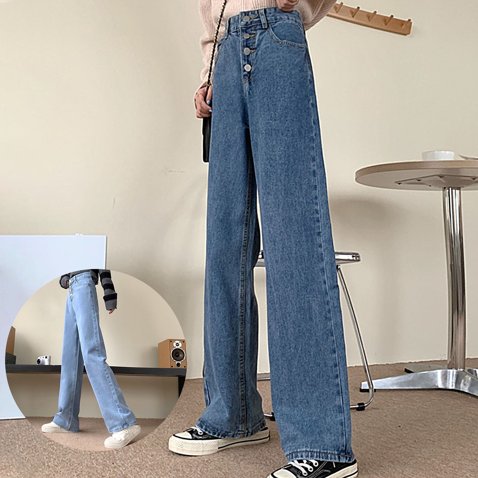 woman jeans Casual Women pants High Waist Button W... – Grandado