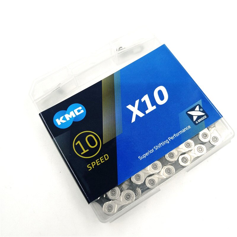 KMC X10 Silver/Black 10 Speed 116 Links MissingLin... – Grandado