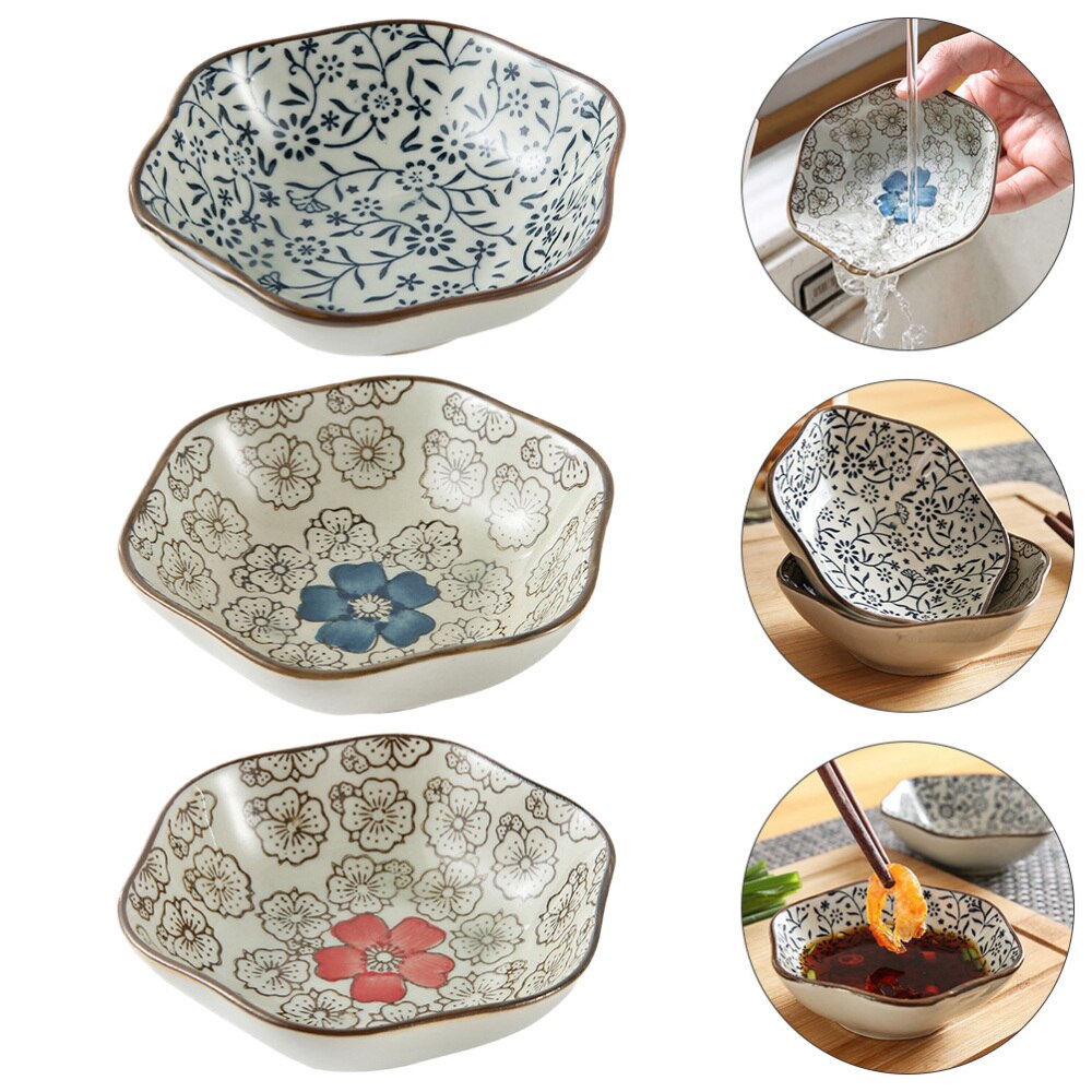 1 Set 3Pcs Japanese Style Sauce Dipping Plates Cer... – Grandado