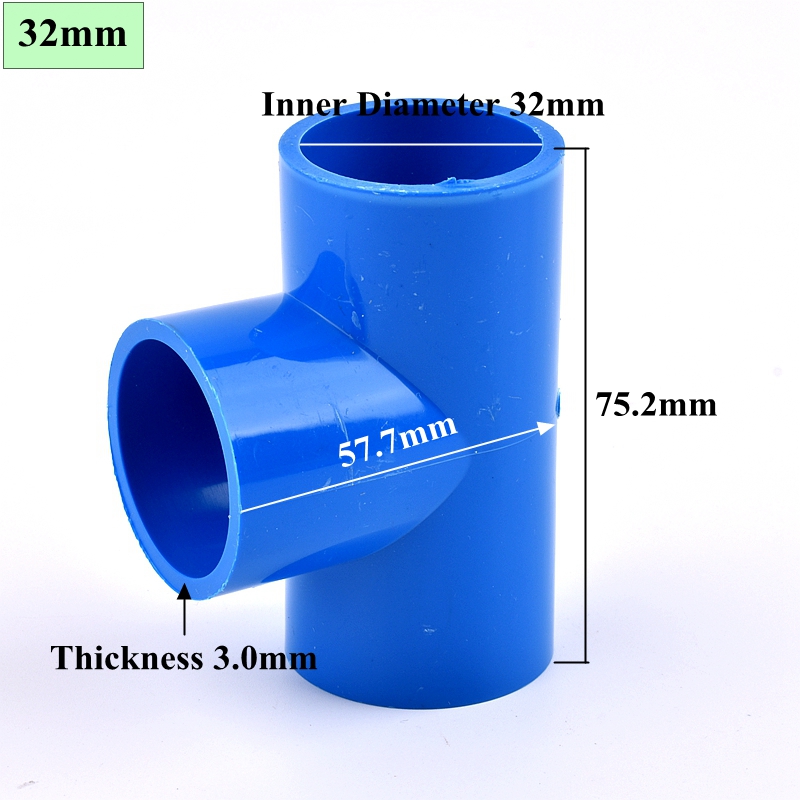 2~20pcs 20~63mm Blue PVC Pipe Equal Tee Connector ... – Grandado