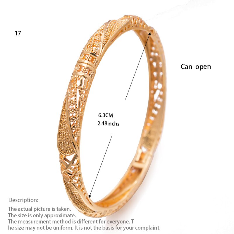 24K 1pcs Ethnic Gold Color Dubai Bangles Ethnic We... – Vicedeal