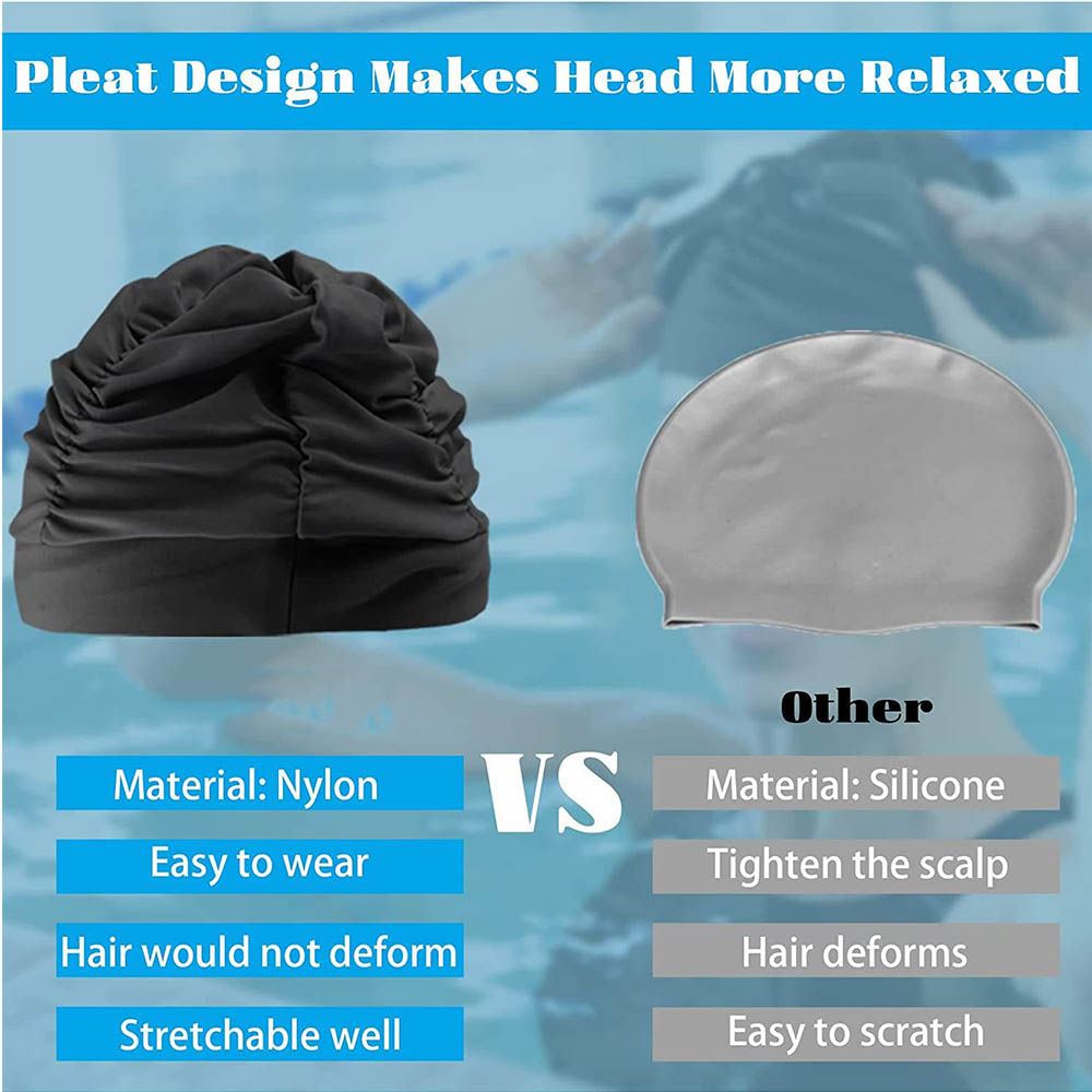 Fabric Swim Caps for Women Swimming for Long Hair ... – Grandado