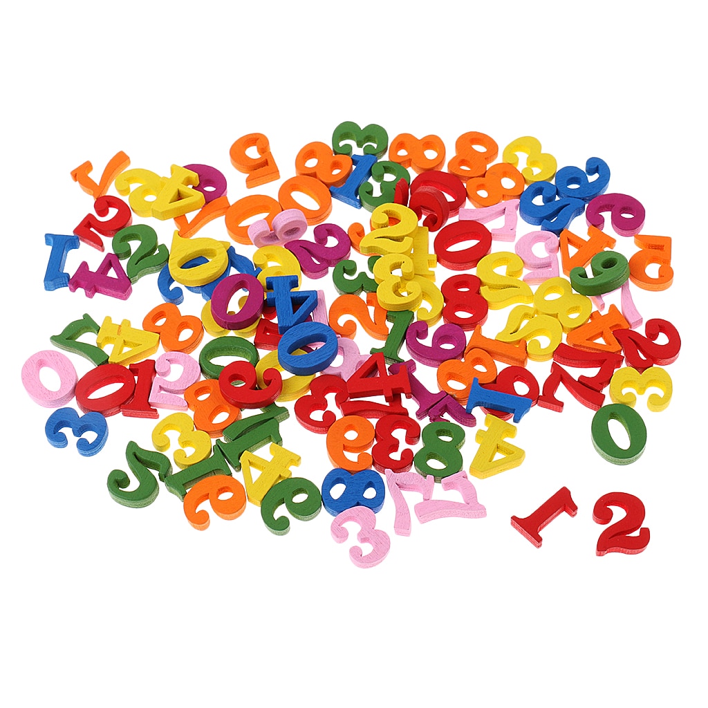 MagiDeal Colorful 100 Pieces Wooden Numbers for Ch... – Grandado