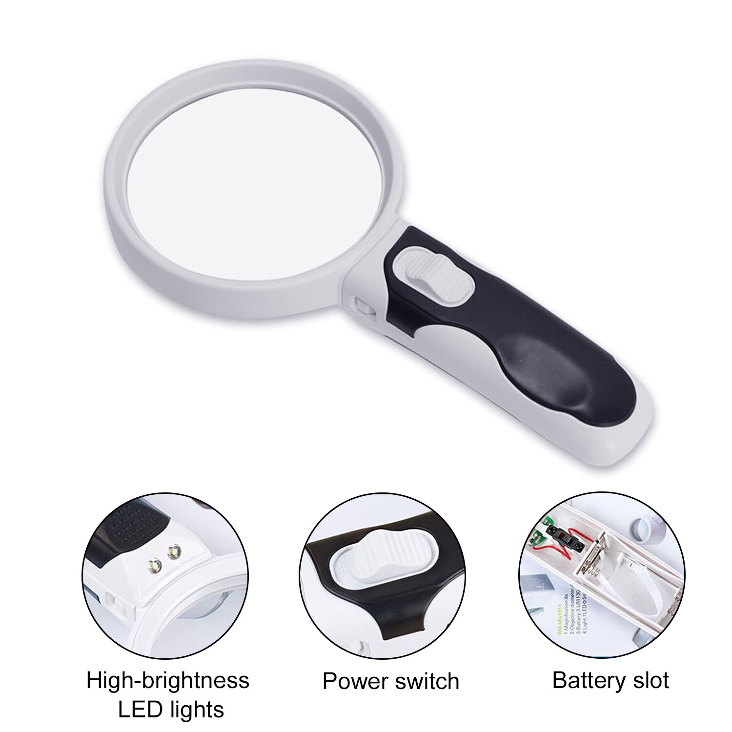 Large Handheld 2.5X 5X 16X 3pcs Lens Magnifier Mag... – Grandado