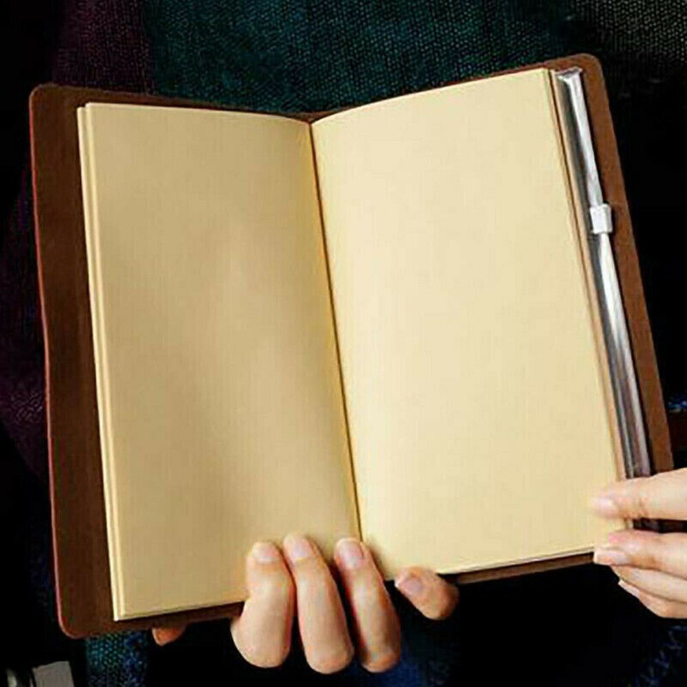 Lederen Notebook Veer Tekst Reliëf Cover Card Pack... – Grandado