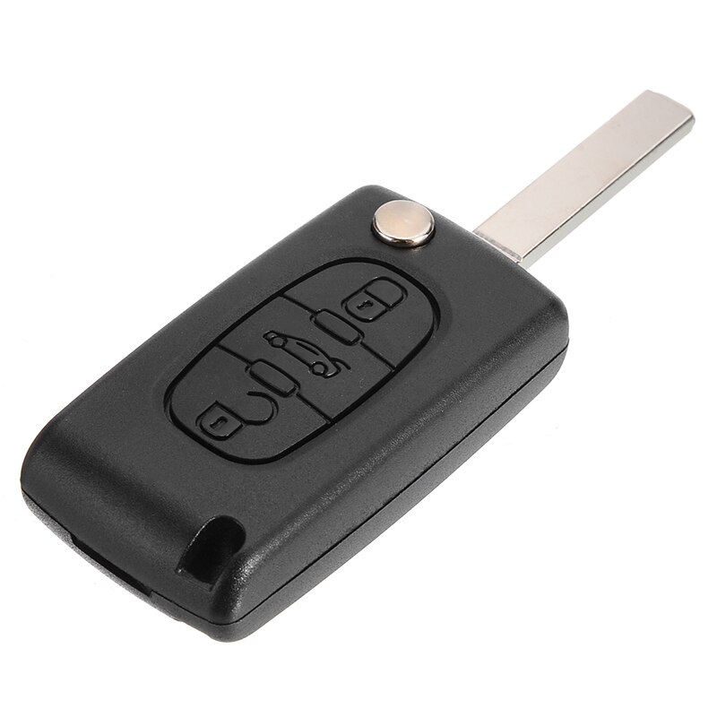 3 Buttons Flip Remote Key Fob Case Shell Uncut Bla... – Vicedeal