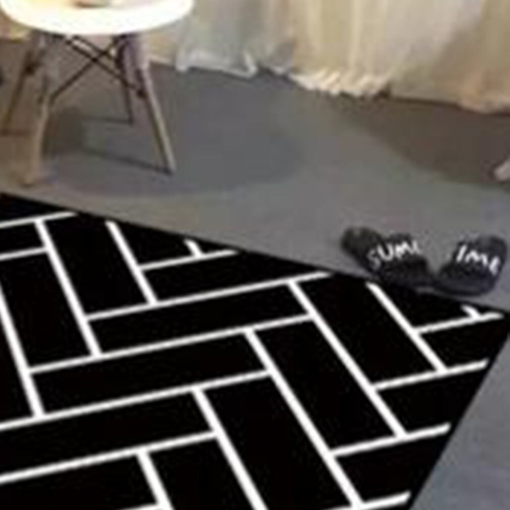 Nordic Living Room Bedroom Bedside Rug - Black And... – Grandado