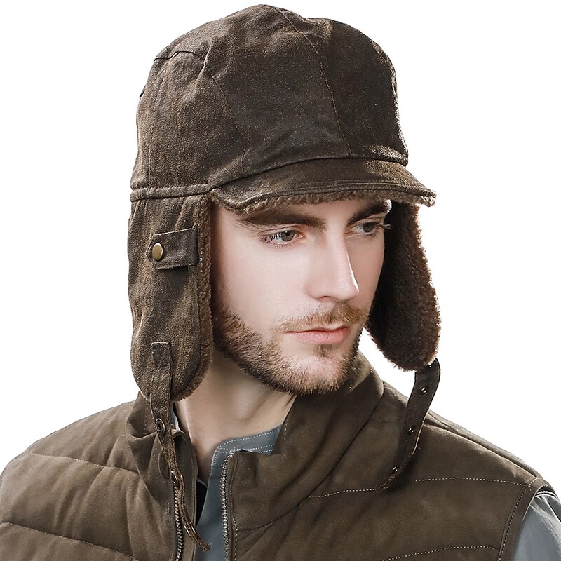 B-8825 Male Winter Warm Hat Earflap Bomber Hat Men... – Grandado
