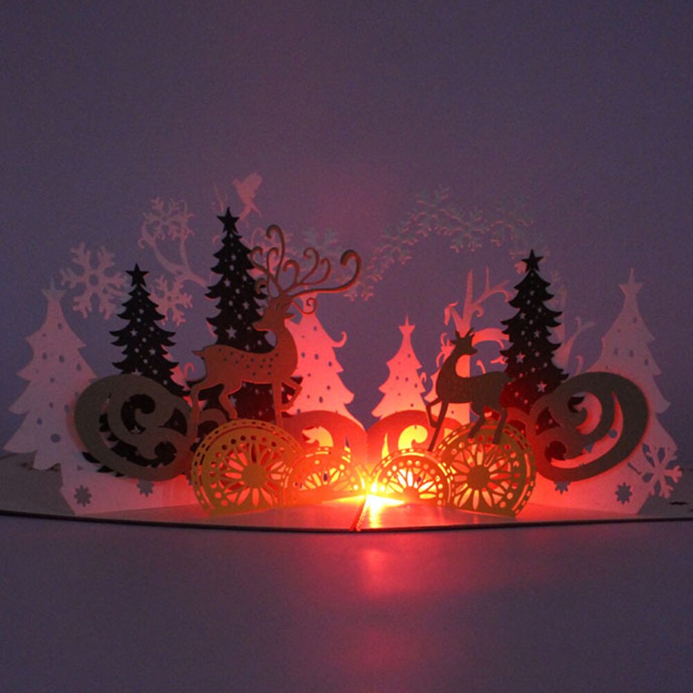 LED Light Music 3D Pop Up Greeting Cards Christmas... – Grandado