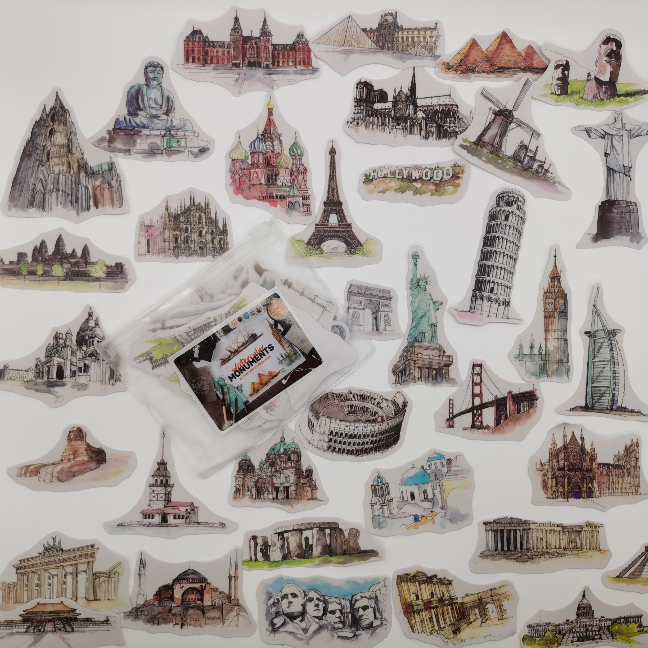 42 Pcs Reizen Rond De Wereld Schilderij Papier Dec... – Vicedeal