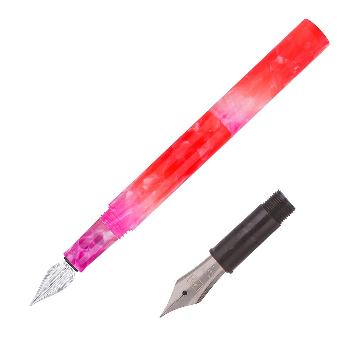 Wanwu Celluloid Gradient-Red Mini Glass Dip Pen & ... – Grandado