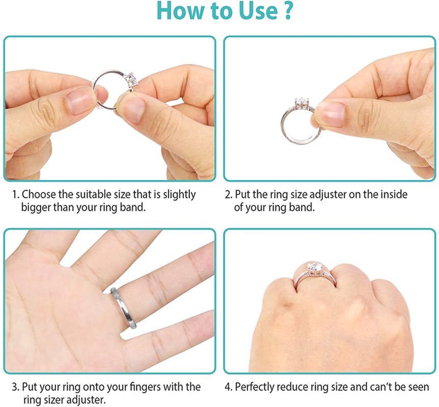 8 Sizes Silicone Invisible Clear Ring Size Adjuste... – Vicedeal