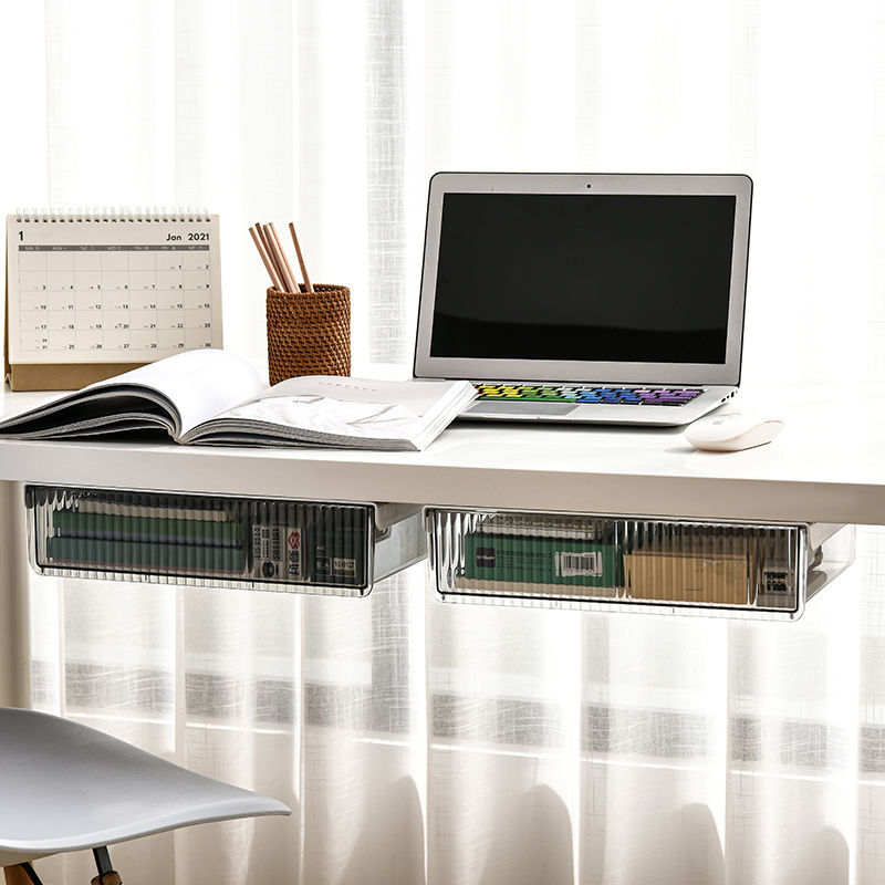 Self-Adhesive Under Desk Drawer Organizer Hidden S... – Grandado