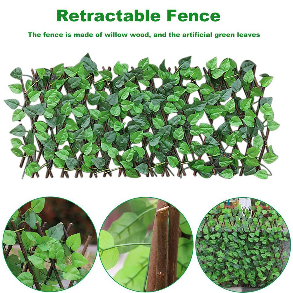 Adjustable Retractable Fence Artificial Leaf Garde... – Grandado