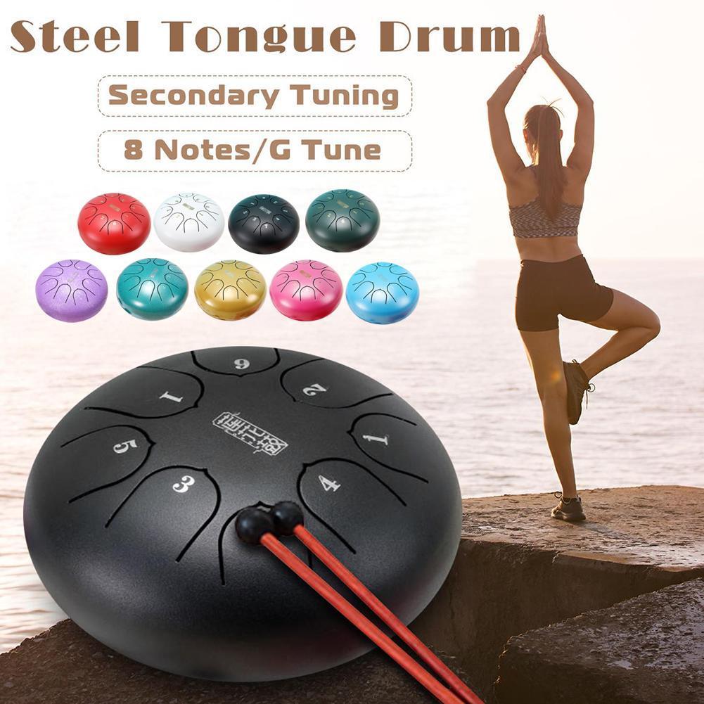 6 Inch Mini Drum 8 Tone Staal Tong Drum Percussie ... – Grandado