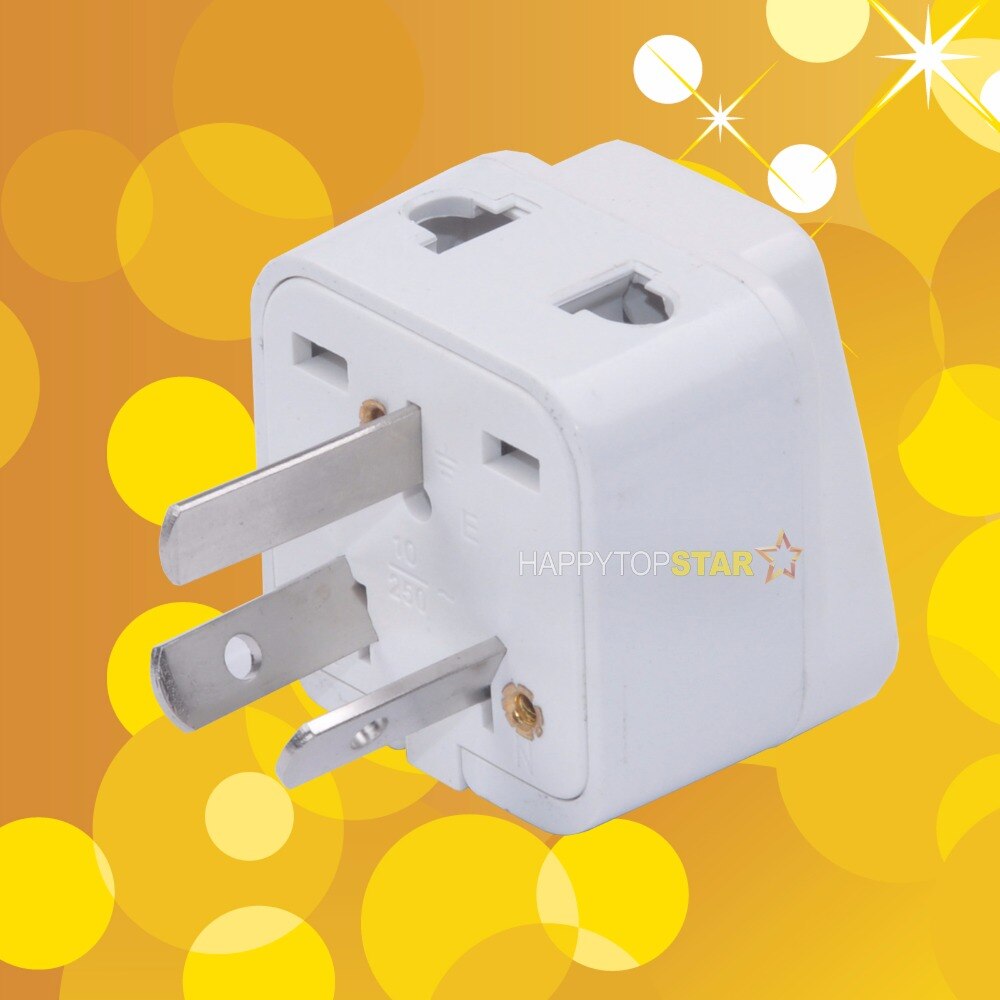 White 1 to 2 Splitter UK/US/EU/AU 3 / 2 Pins Socke... – Grandado