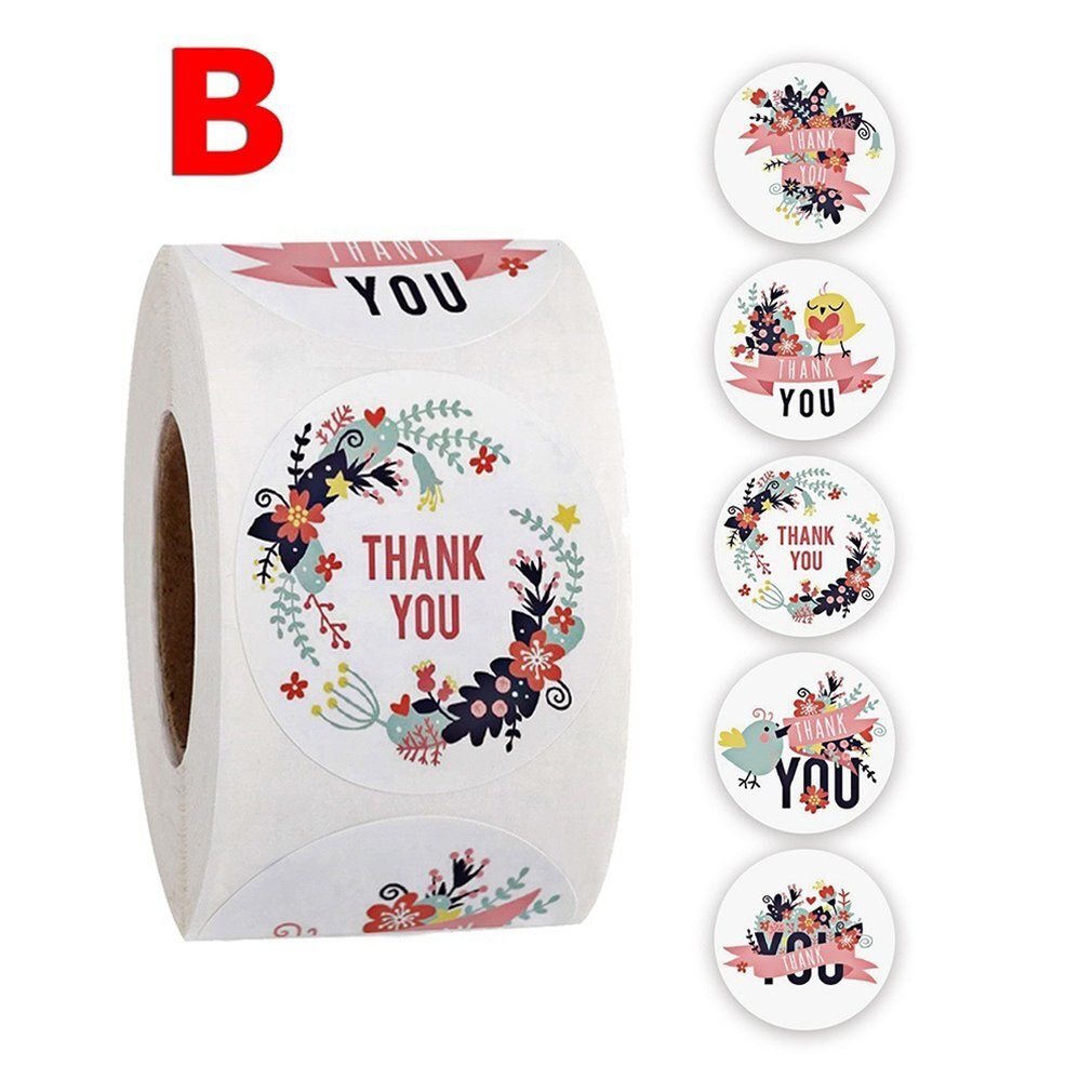 Powder White Sticker 2 Inch Thank You Stamping Sti... – Grandado