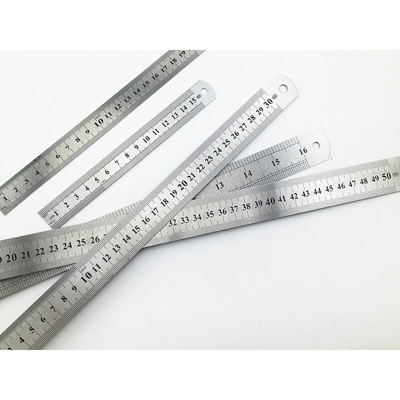 1Pc Stainless Steel Metal Ruler 15/20/30/40cm Metr... – Grandado