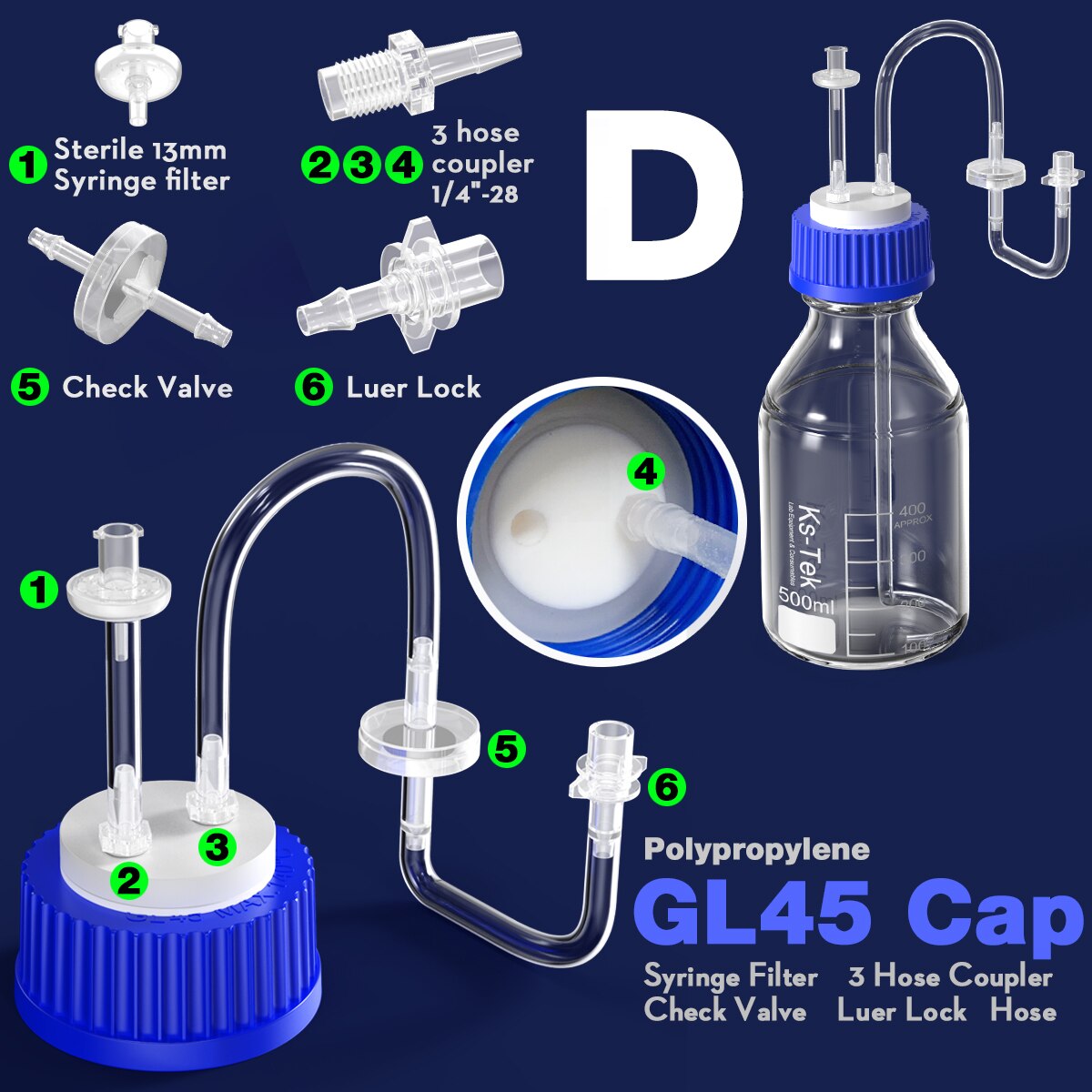 GL45 porous cap spiral cap liquid chromatography w... – Grandado