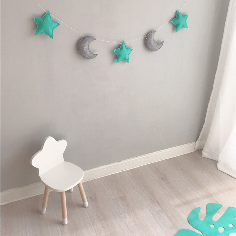 1.5m fabric felt stars moon banner happy birthday ... – Grandado