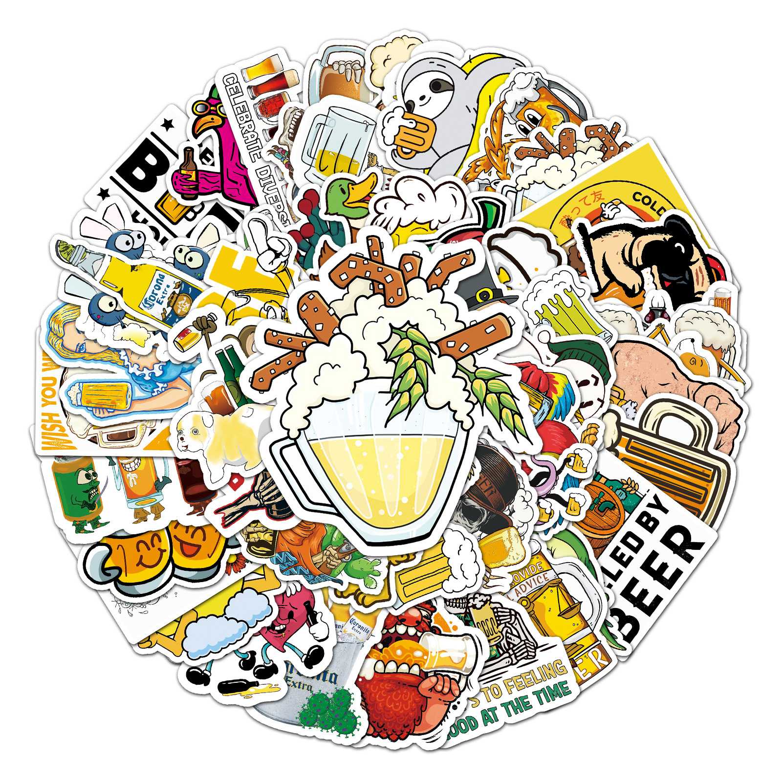 50pcs Beer Theme Sticker Waterproof for Car Bumper... – Grandado
