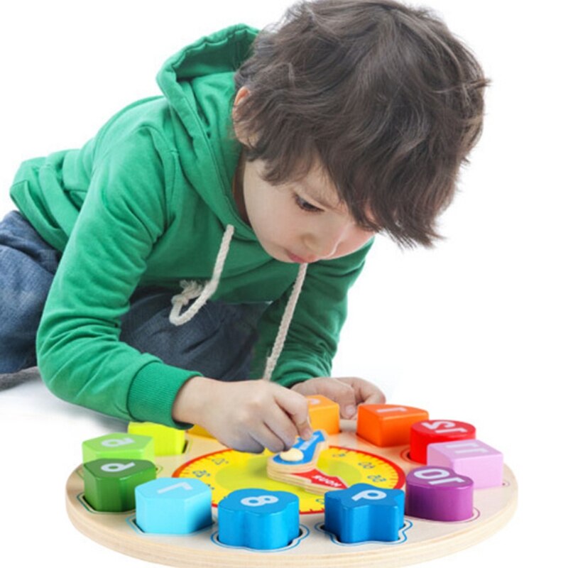 Wooden Color Clock Puzzle Teaching Time Sorting Nu... – Grandado