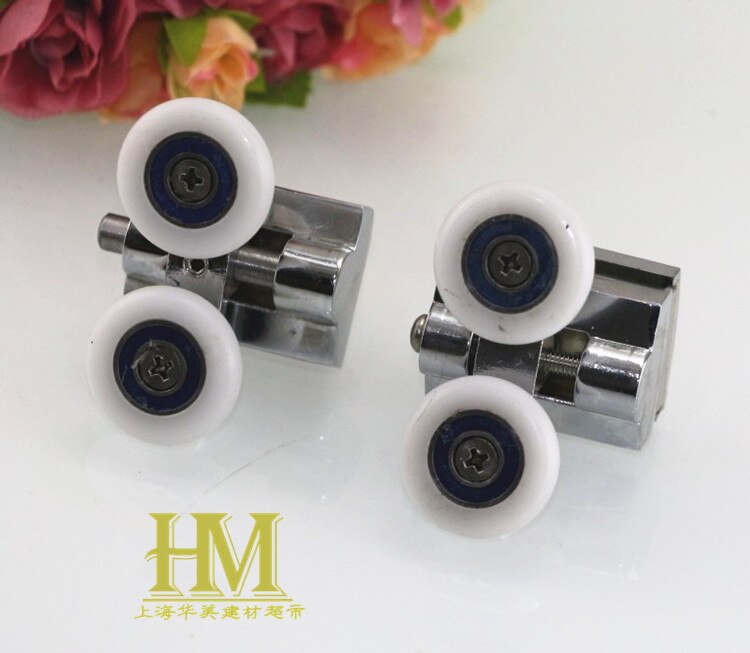 4 Double ZINC ALLOY shower door rollers wheels run... – Vicedeal