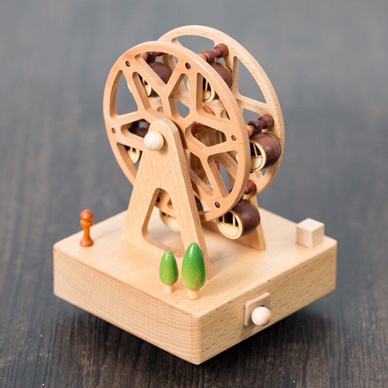 Ferris Wheel Carousel Wooden Music Box Wind Up Toy... – Grandado