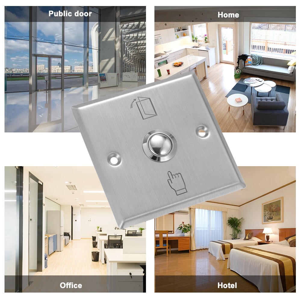 Stainless Steel Exit Button Push Switch for Door A... – Grandado Stainless Steel Exit Button Push Switch for Door A... – Grandado