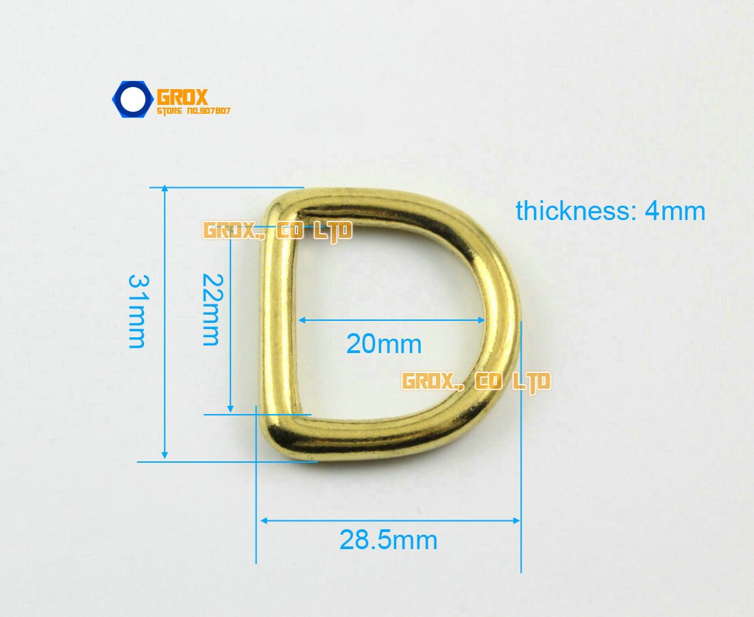 10 Pieces 22mm Solid Brass D Ring For Purse Bag Ha... – Grandado