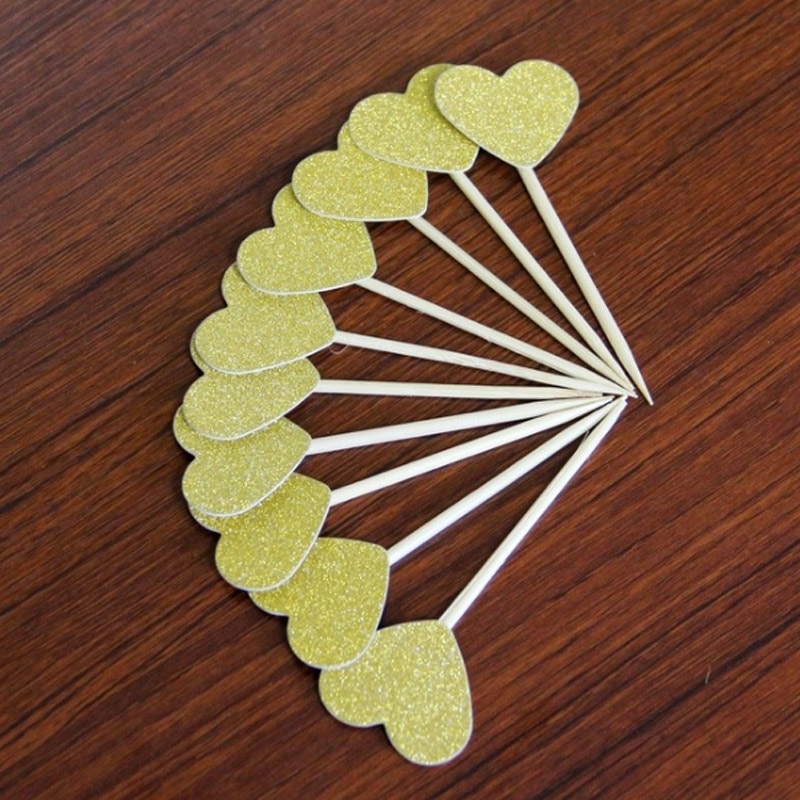 10pcs/Lot Love Heart Birthday Cupcake Toppers Pape... – Vicedeal