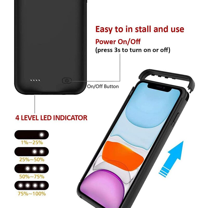 4000mAh Charge Battery Case Cover for Iphone 11 Ch... – Grandado