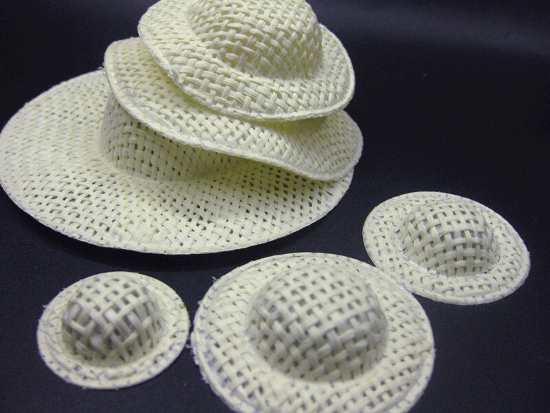 8-24pcs/lot Beige Stripe Paper Cloth Hat Mini Doll... – Grandado