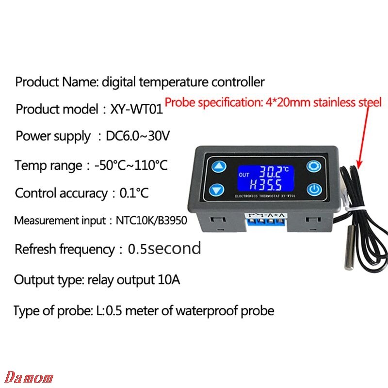 Thermostat à affichage numérique LED XY-WT01, régu... – Grandado