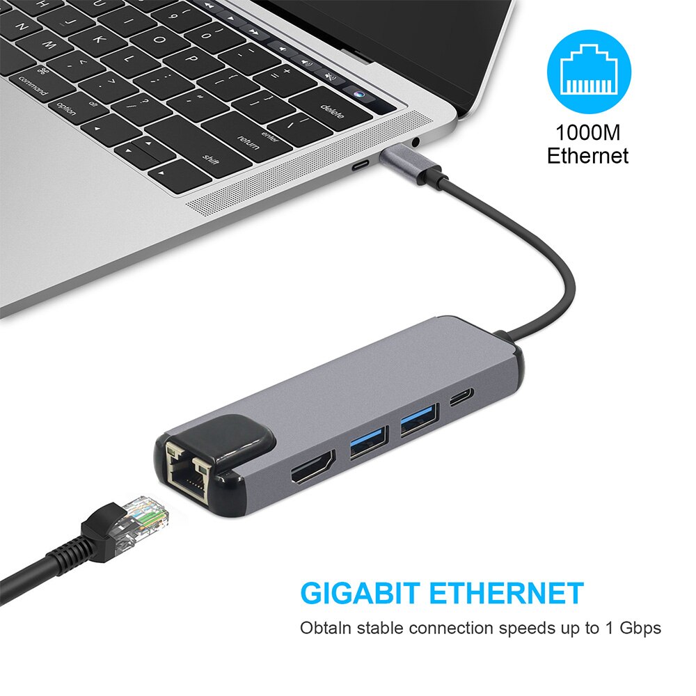 Usb c ethernet adapter usb hub converter 4k hdmi t... – Grandado