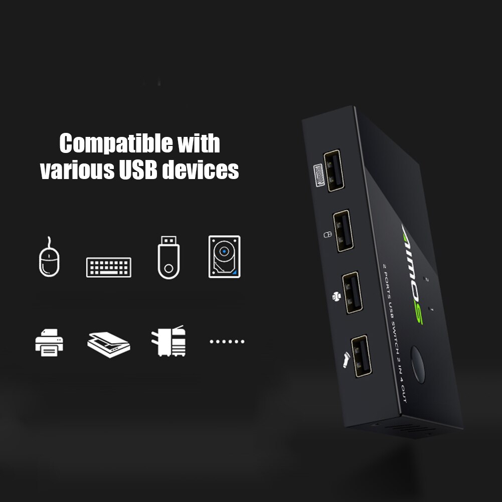 Practical 2x4 USB 2.0 Peripheral Sharing Switch Du... – Grandado