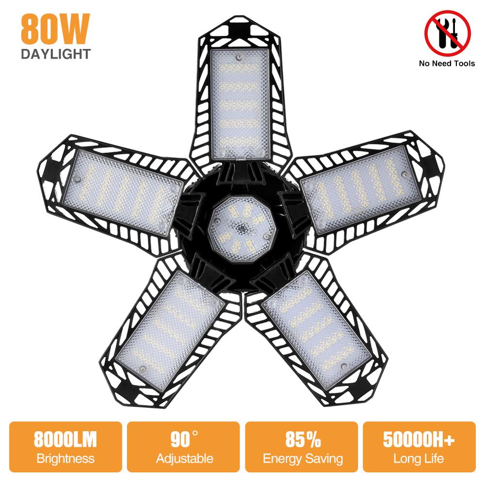 Five-leaf Folding LED Bulb Fan Blade Deformation G... – Grandado
