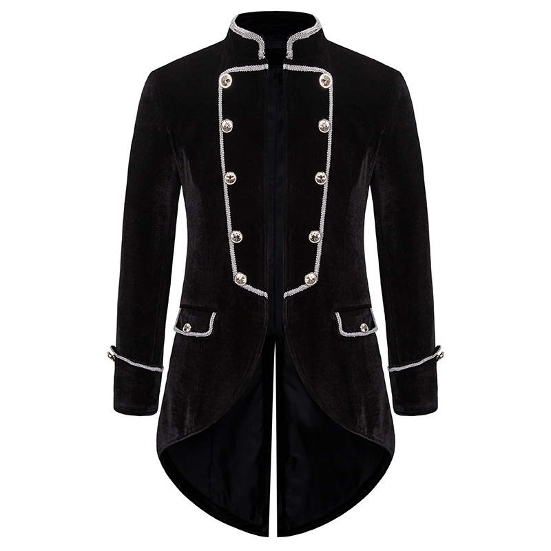 Mens Steampunk Tailcoat Jacket Velvet Medieval Got... – Grandado