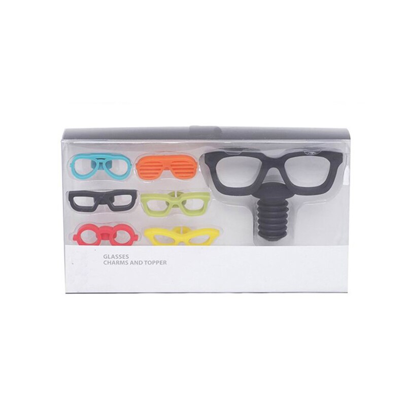 Eyeglasses Silicone Wine Glass Marker Label Symbol... – Vicedeal