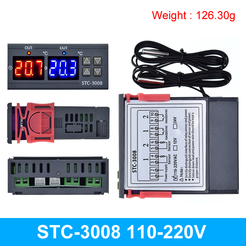 Dual Digital STC-3008 Temperature Controller Two R... – Grandado