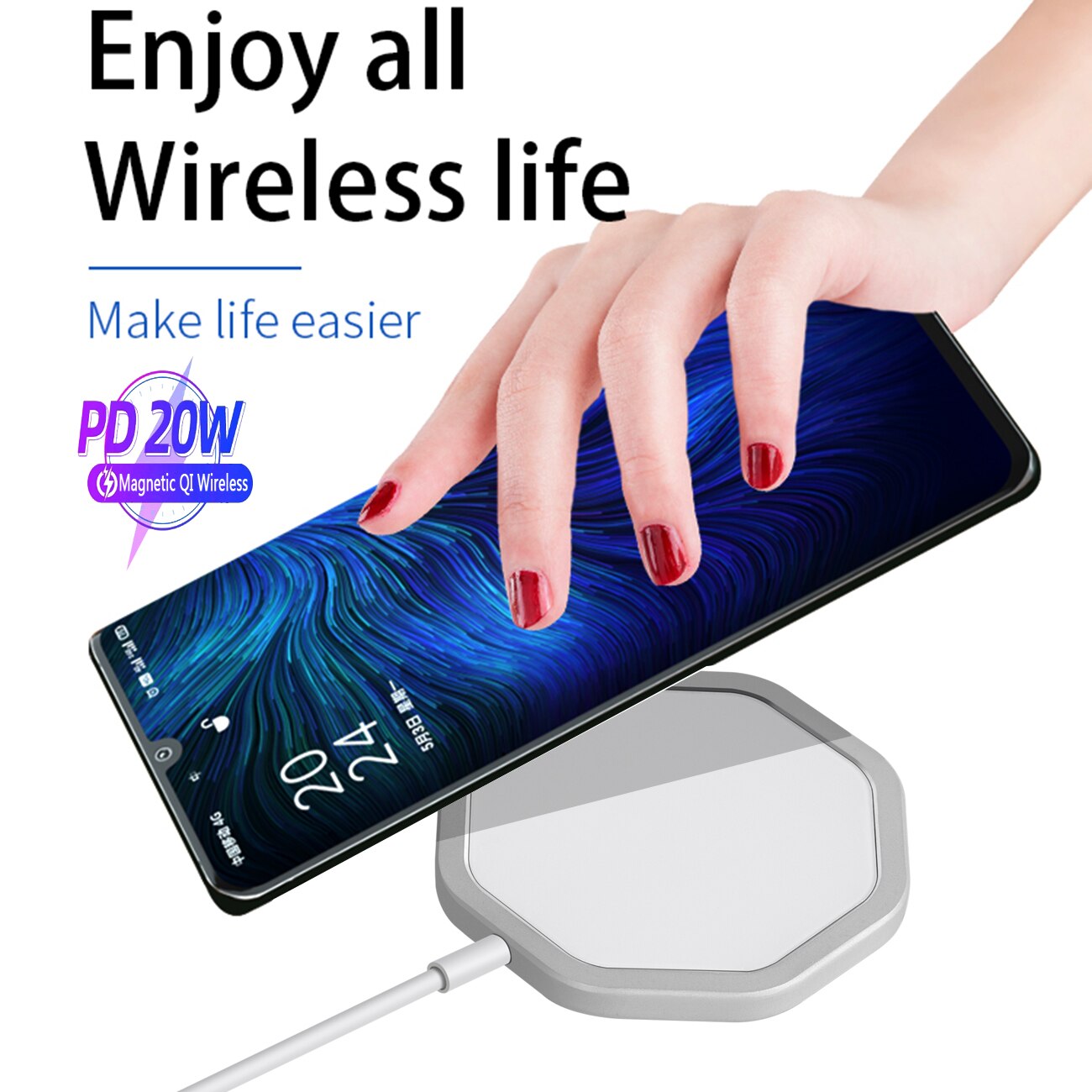 PD 20W Auto Induction Magnetic Wireless Charger Wi... – Grandado