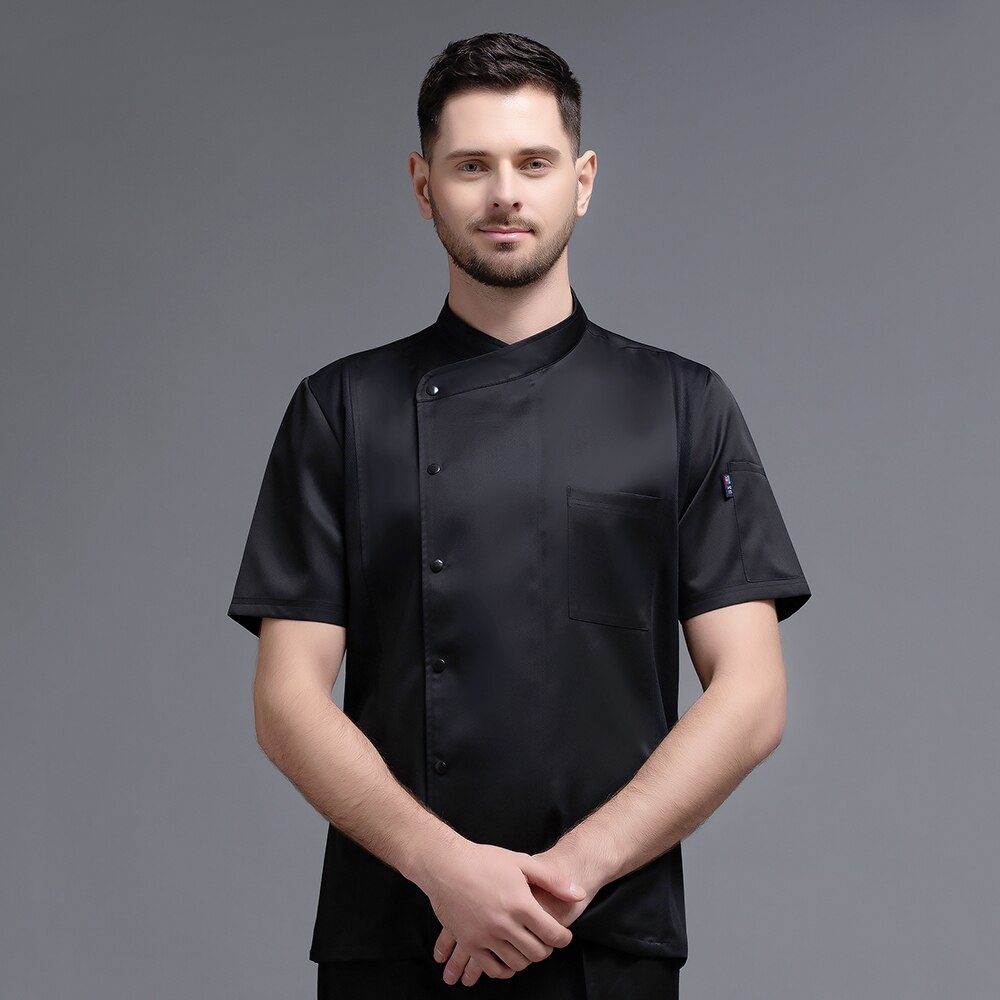 Solid color Chef Unisex Jacket Embroidered Breatha... – Vicedeal