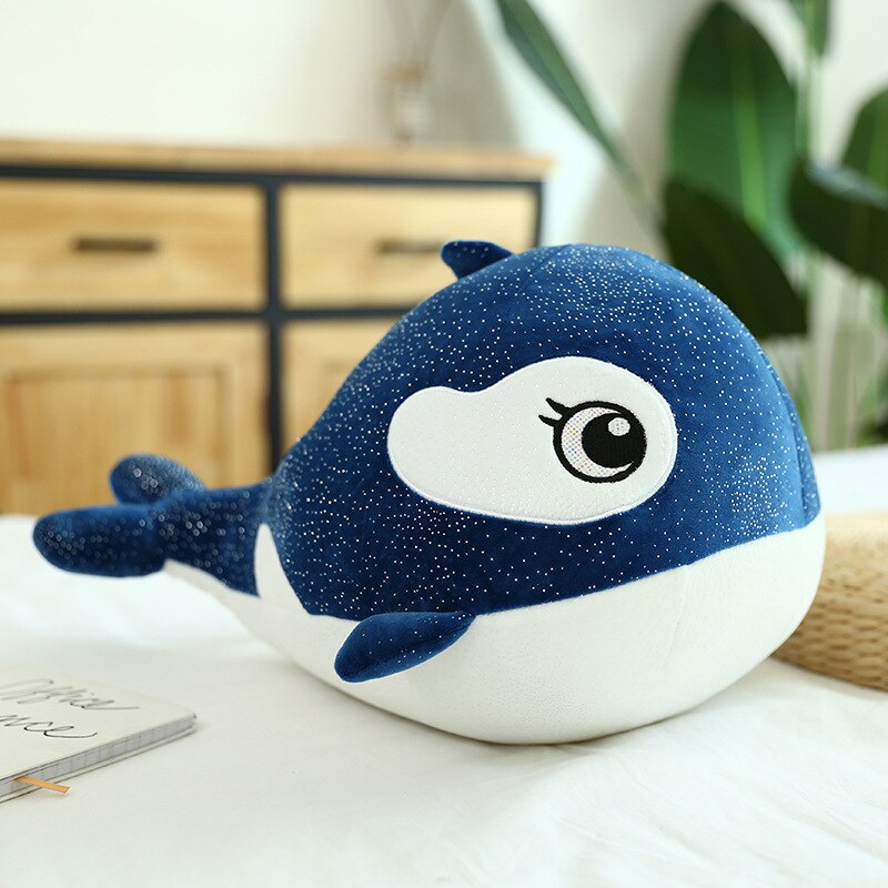 Cartoon Whale Puffy Plush Toy Stuffed Doll Whale S... – Grandado