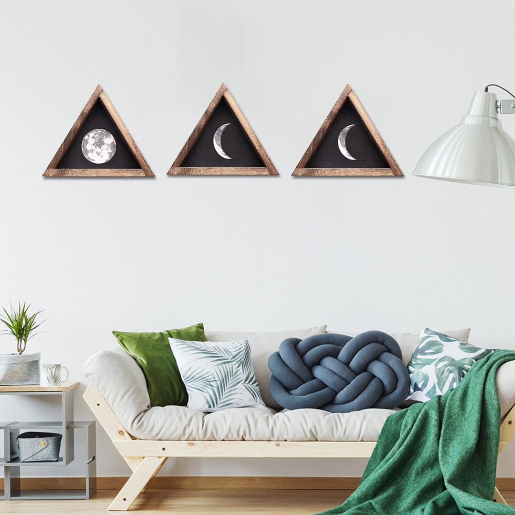 Rustic Wall Moon Phases Decor Moon Signs Framed Wo... – Grandado