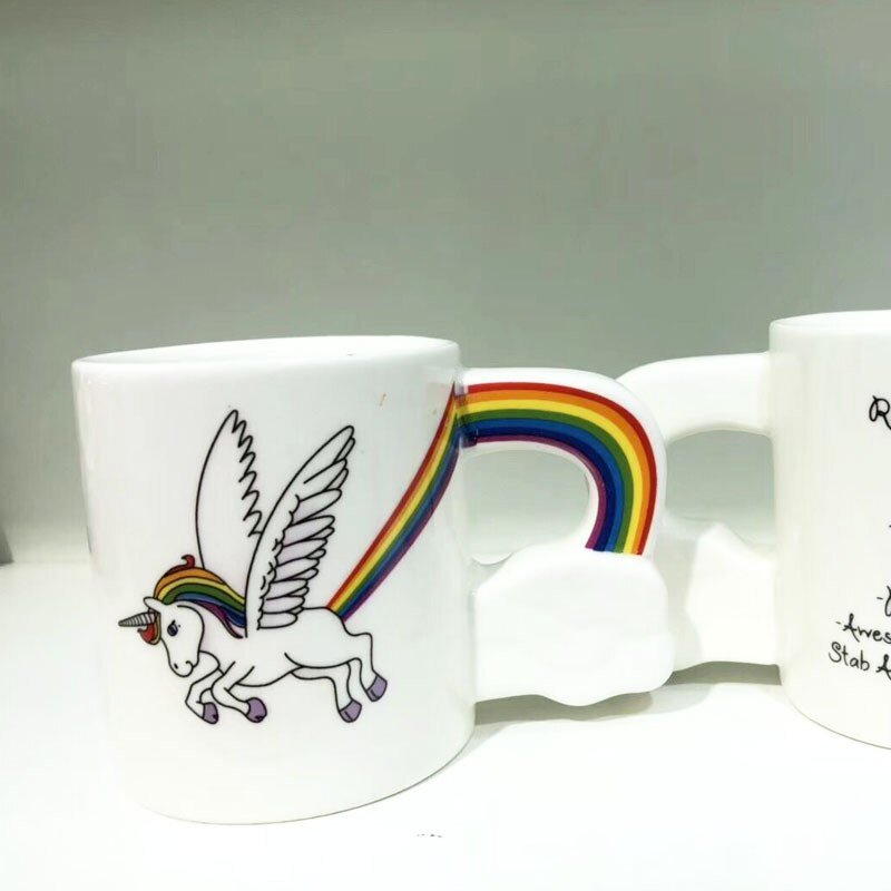 Cartoon unicorn Mugs Coffee mug ceramics animal ho... – Grandado