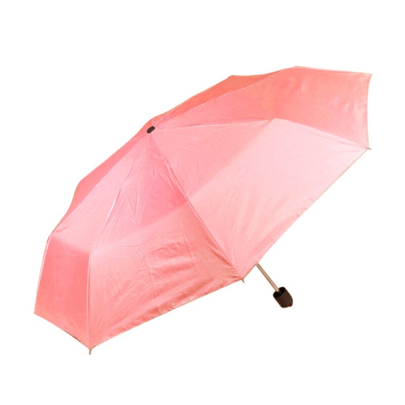 Tri-fold Solid Color Umbrella Women UV Small Umbre... – Grandado