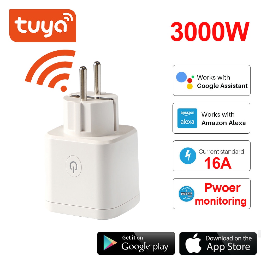 Tuya EU 16A Smart Plug WiFi Socket Power Monitor T... – Vicedeal