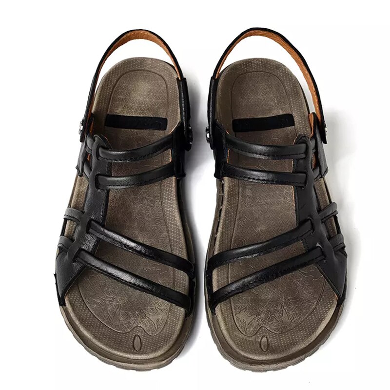 Sommar sandalier herrskor läder herr sandaler mjuk... – Grandado